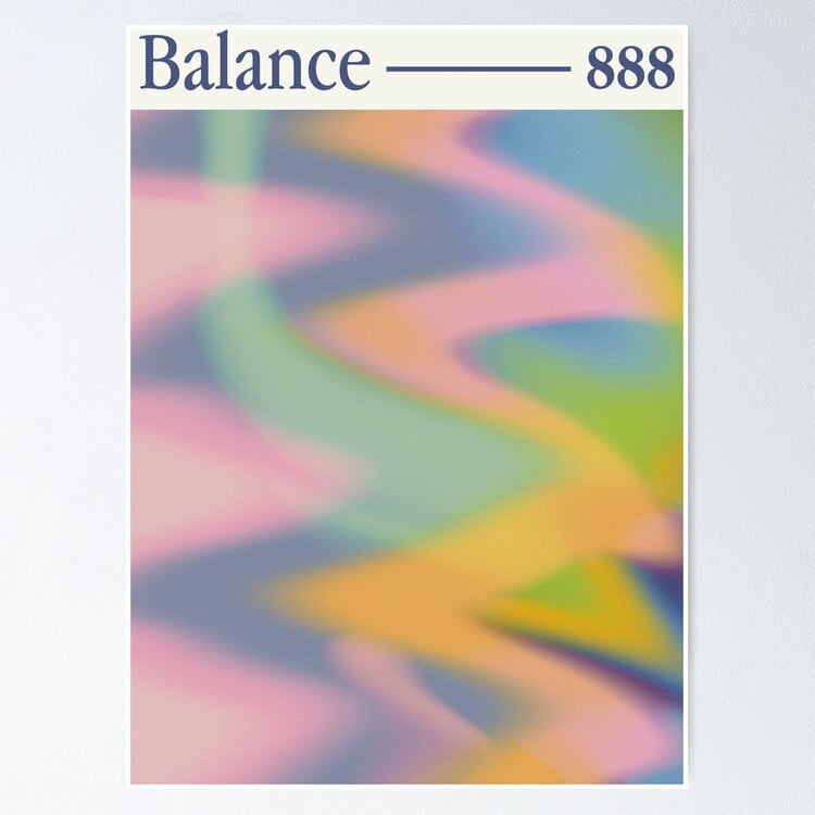 Angel Numbers \ 888 Balance \ Color Aura UNFRAMED Poster, 24x36 ...