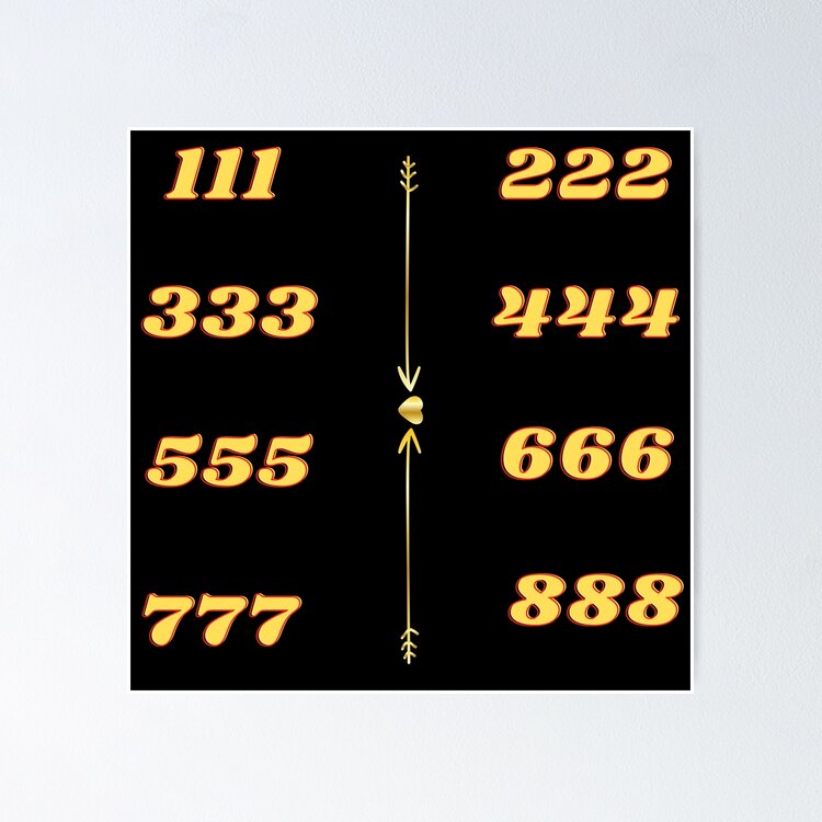 Angel Numbers Pack In Yellow | Law Of Attraction Poster- Unframed ...