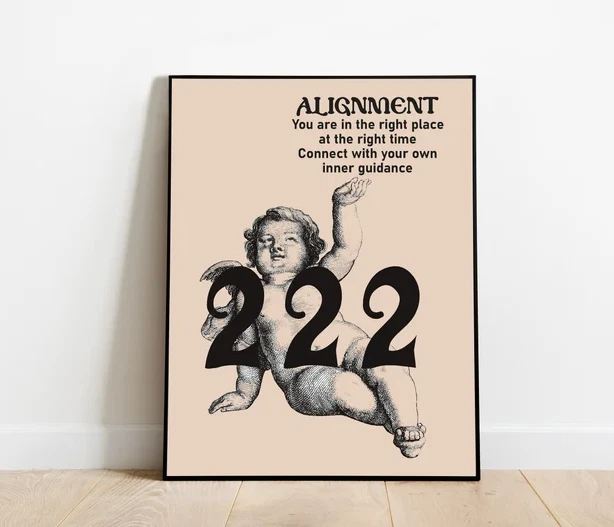 Angel Numbers Print, 222 Alignment Poster, Preppy Room Decor ...