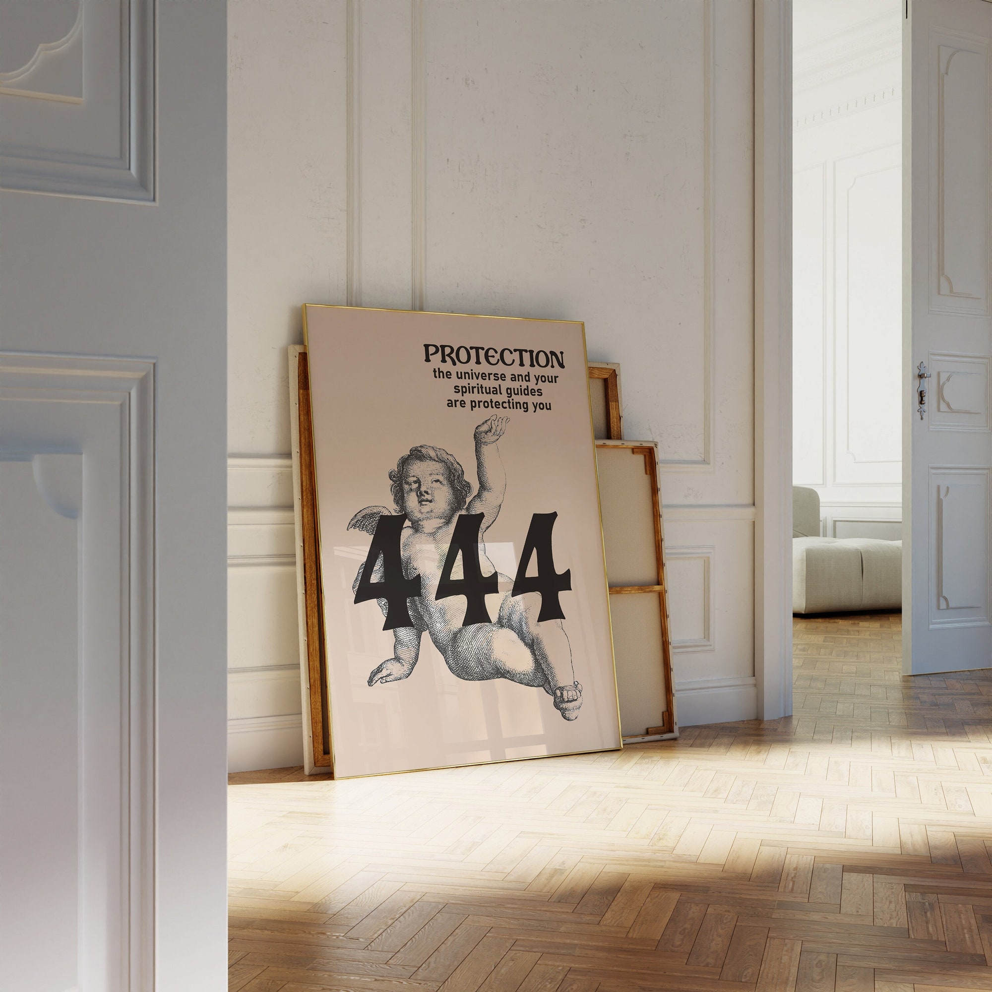 Angel Numbers Print, 444 Protection Poster, Preppy Room Decor ...