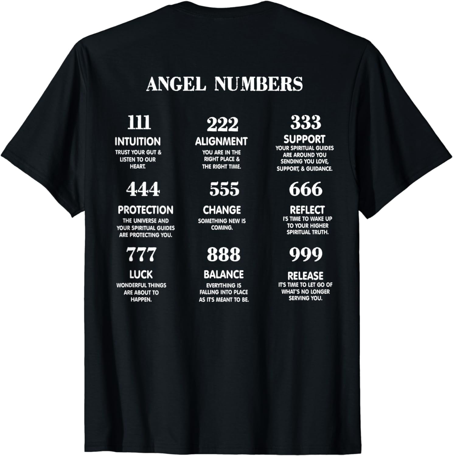 Angel Numbers Trendy Sweatshirt With Sayings On Back Side T-Shirt ...