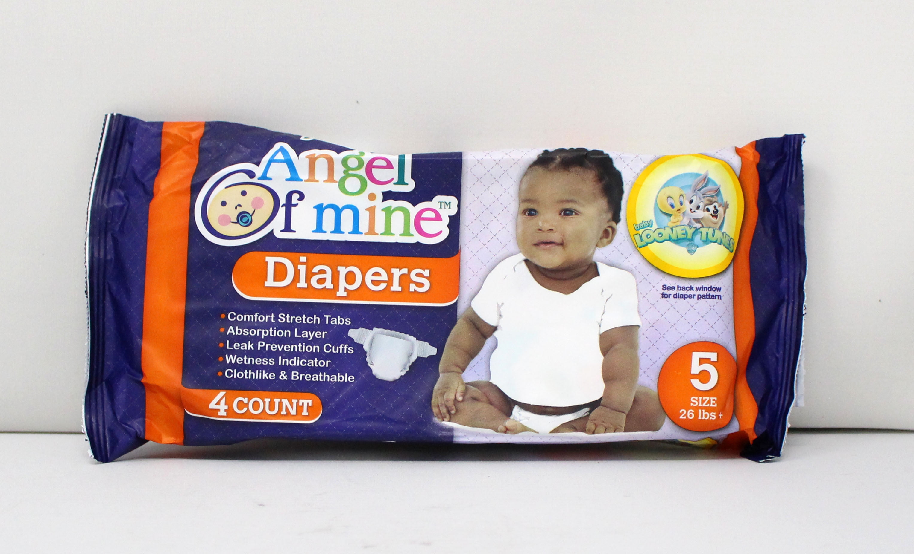 Angel Of Mine Baby Looney Tunes Size 5 Diapers 4 Count - Walmart ...