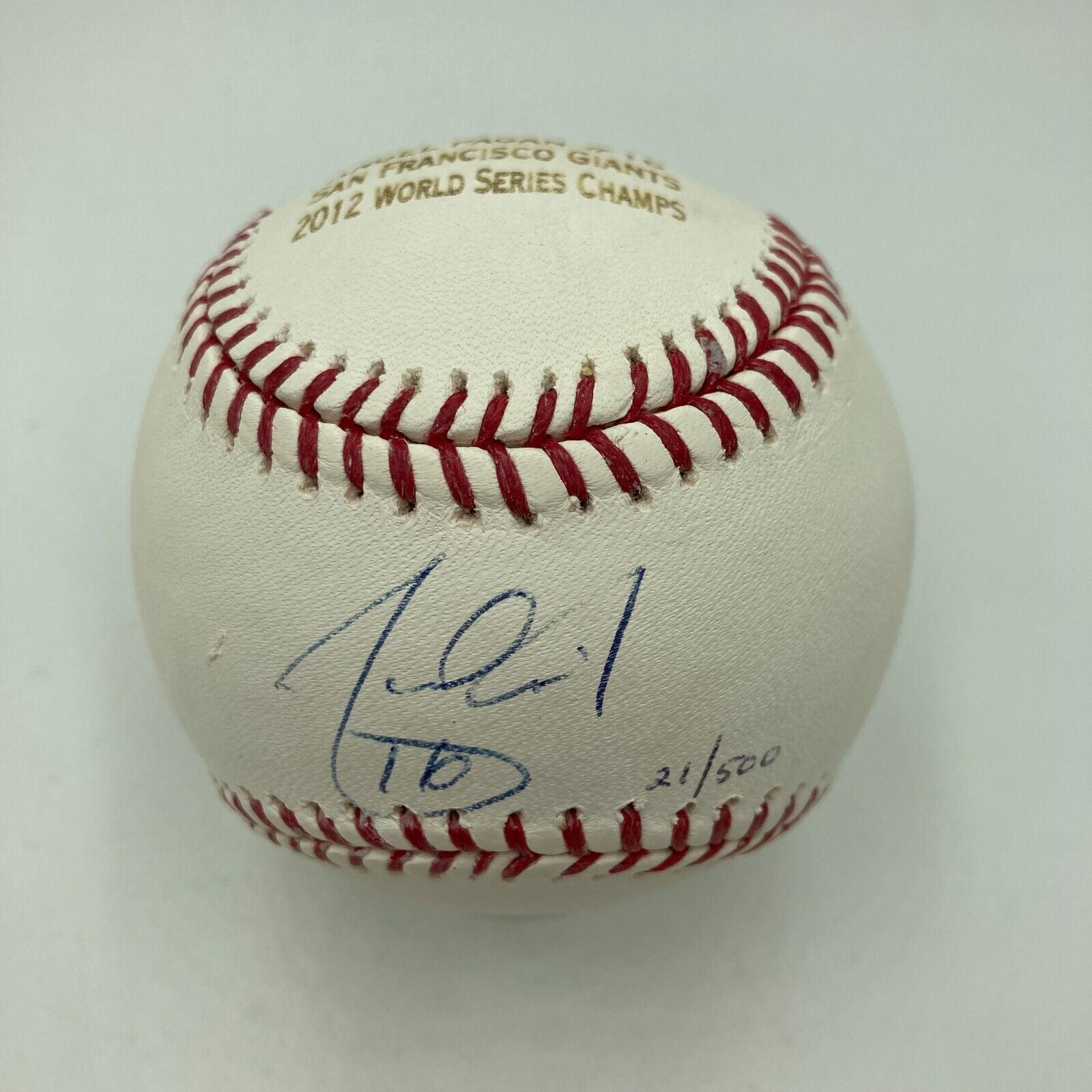 Angel Pagan Signed Major League Baseball 2012 W.S. Champs PSA DNA COA ...