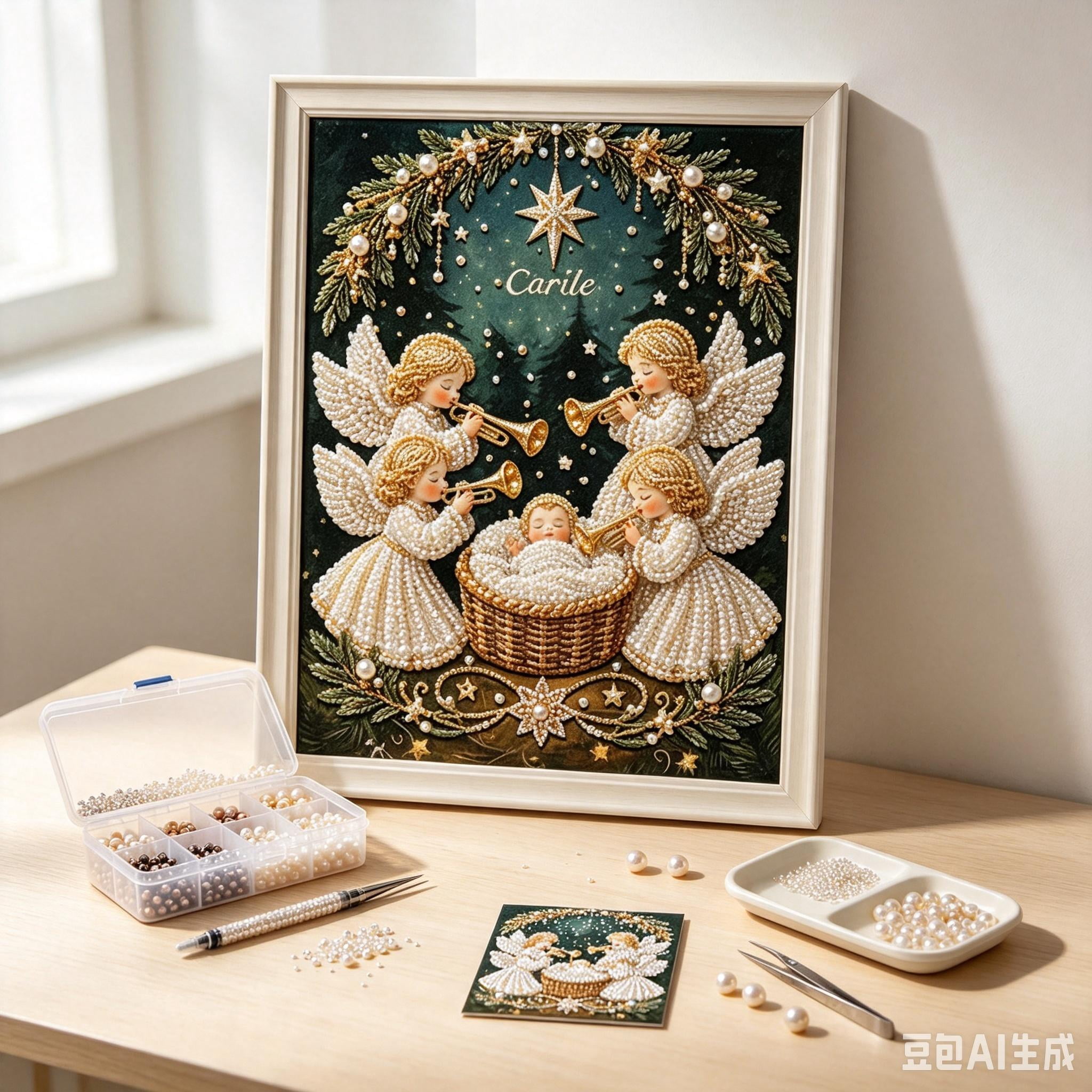 Angel Partial Diamond Painting Kit, Pearl Bead Crystal Art Painting Set ...