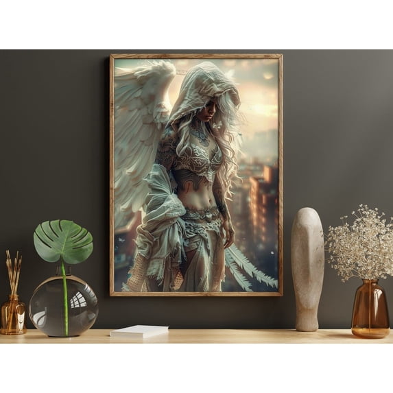 Angel Poster, Inspirational Faith Wall Art, Religious Mythology Print ...