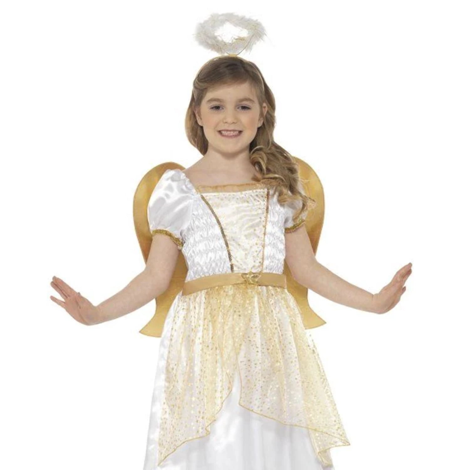 Angel Princess Costume Kids White Gold - Walmart.com
