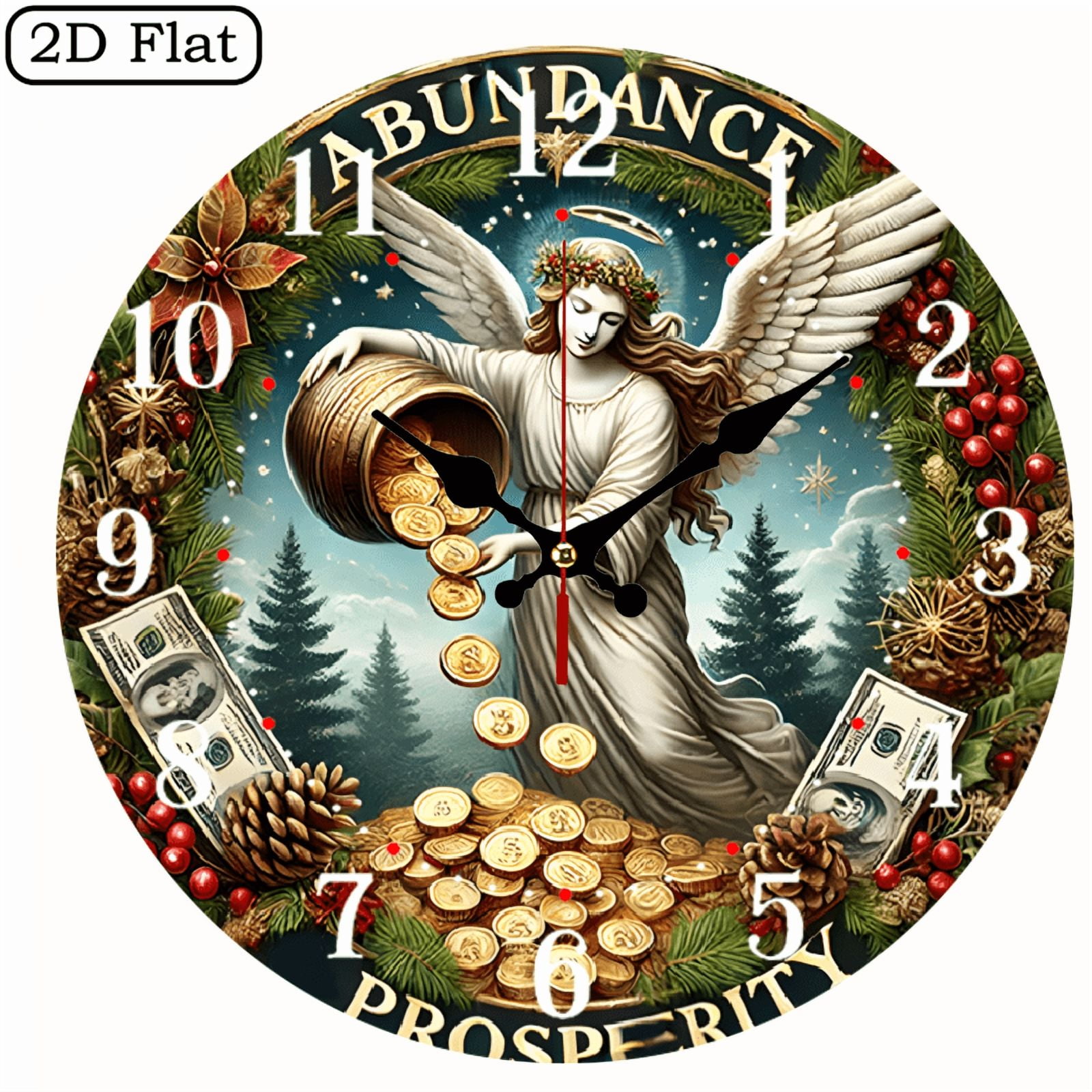 Angel Prosperity Foil Carving Round Tin Sign, 2D Flat 1pc 10Inch Design ...
