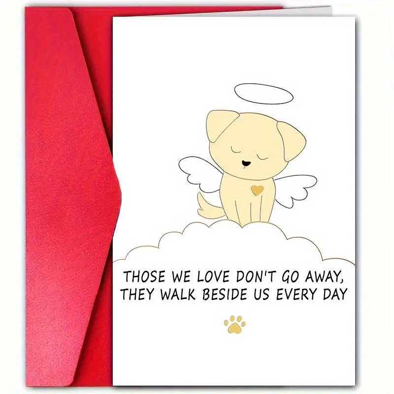 Angel Puppy Sympathy Card – "Those We Love Don't Go Away" Message ...