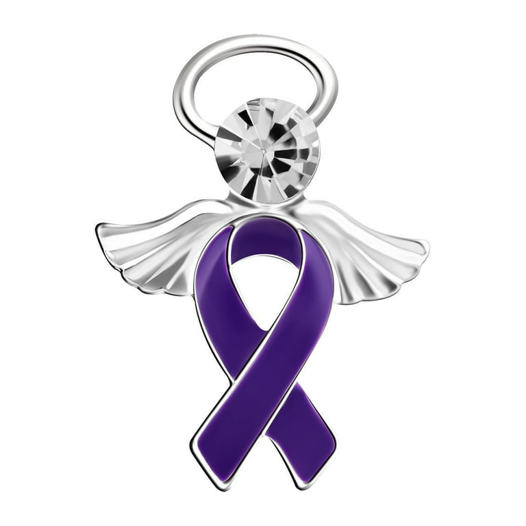 Epilepsy Awareness 50 Pcs Purple Ribbon Heart Pins - For Lupus ...