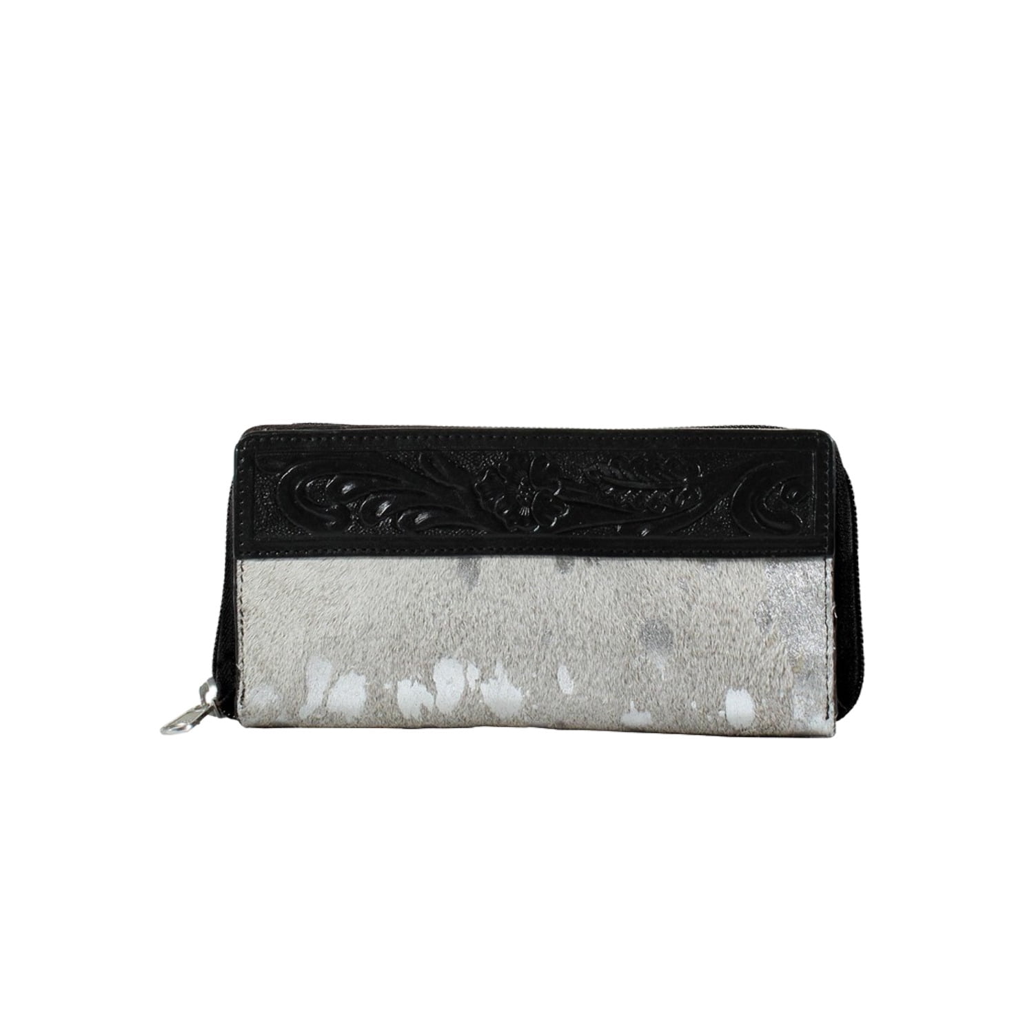 Angel Ranch Alice Tooled Foil Black Western Zip Wallet D330005401 ...