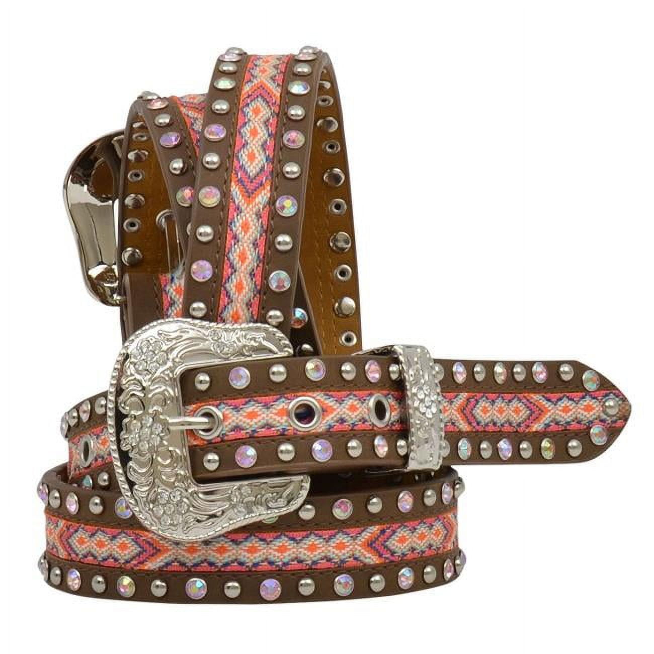 Angel Ranch Boys Girls Brown Belt w/Silver/ Studs XL Pink - Walmart.com