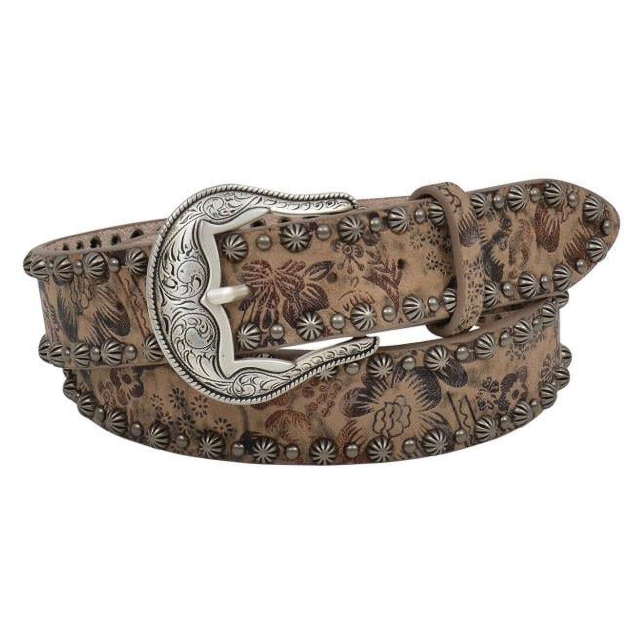 Angel Ranch DA6105-M 1.50 in. Light Brown with Floral Print Belt ...