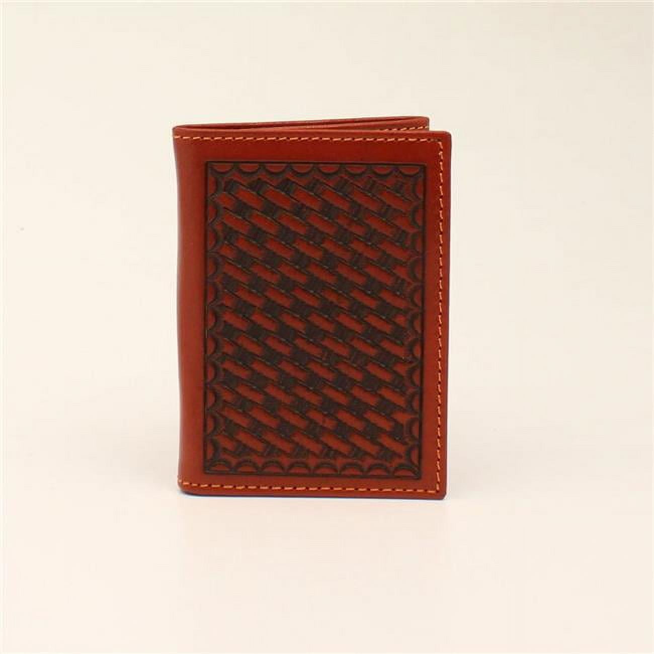 Angel Ranch DAW91 Basket Weave Pattern Tri-fold Hand Tooled Leather ...