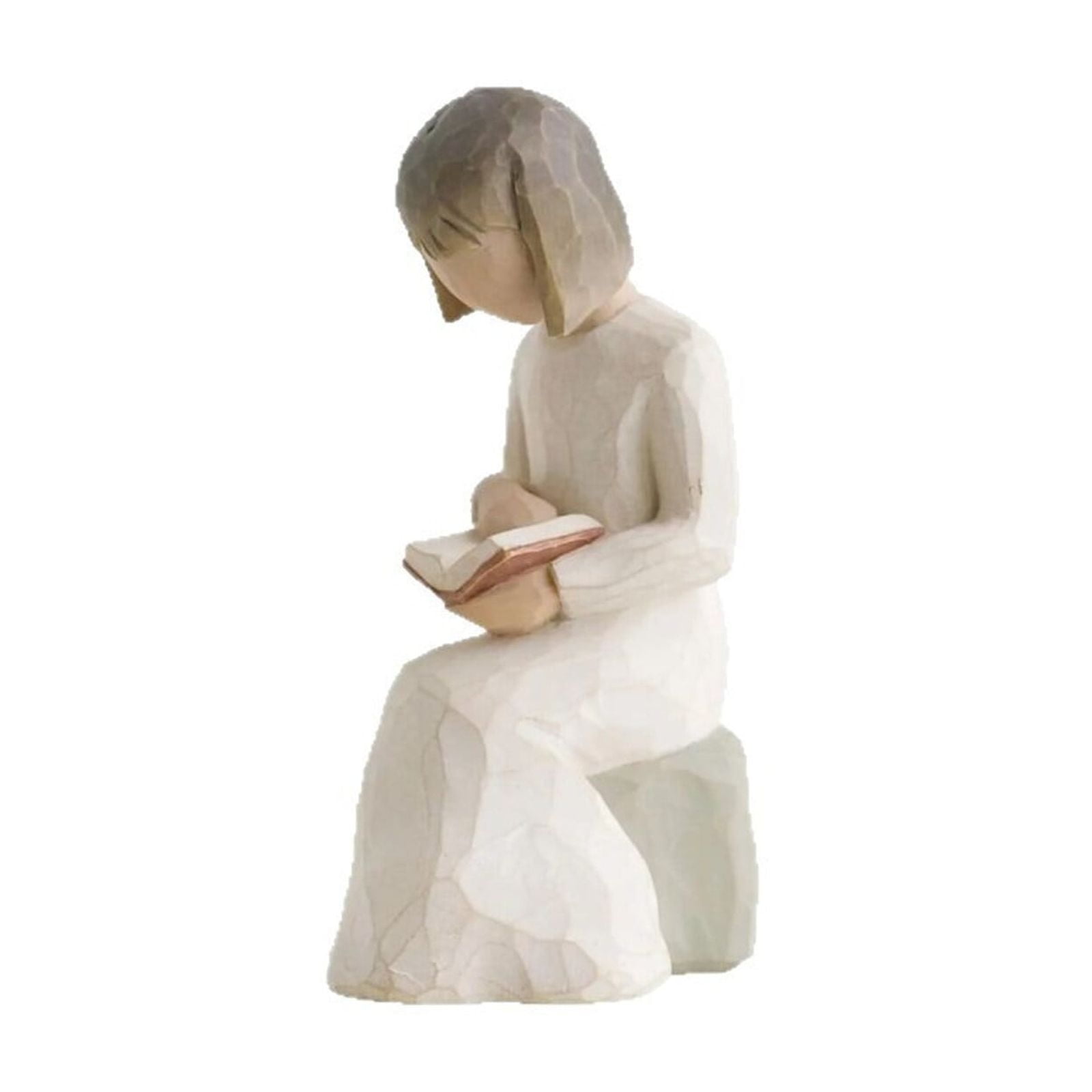 Angel Reading Book Resin Statue - Book Lover Gift Desk Ornament Library ...