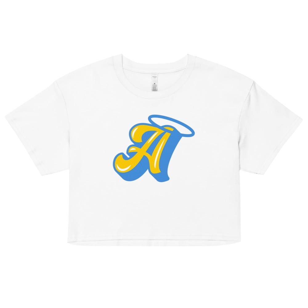 Angel Reese "Logo" Crop Top (White, L) - Walmart.com