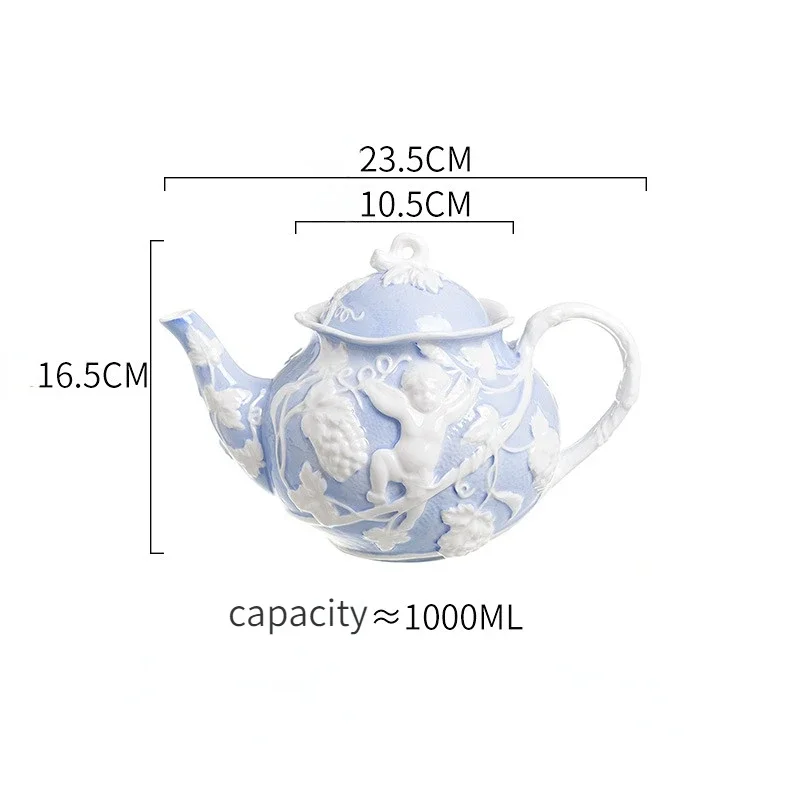 Angel Relief Retro Ceramic Teapot Tea Set Afternoon Tea Coffee Cup ...