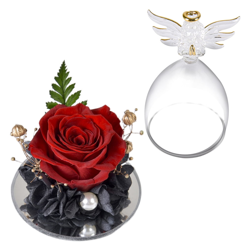 Angel Rose Figurines Angel Gifts for Women,Preserved Real Rose Glass ...