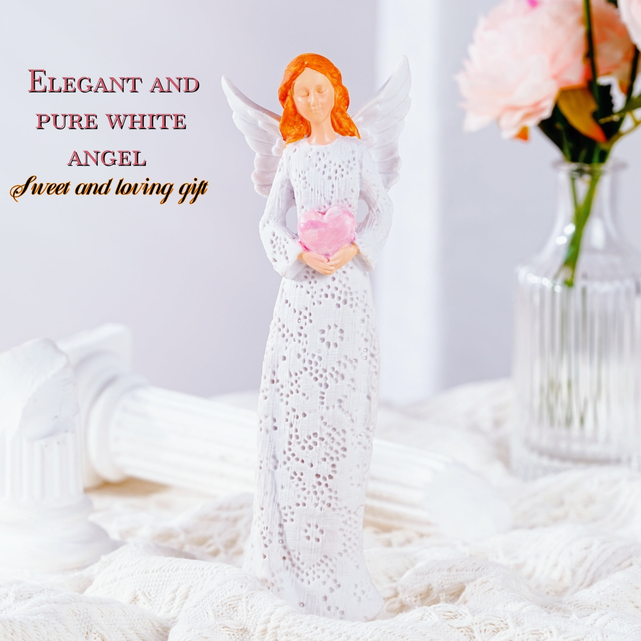 Angel Sculpture Figurine for Gifts, Exquisitely Carved and Hand-Painted ...