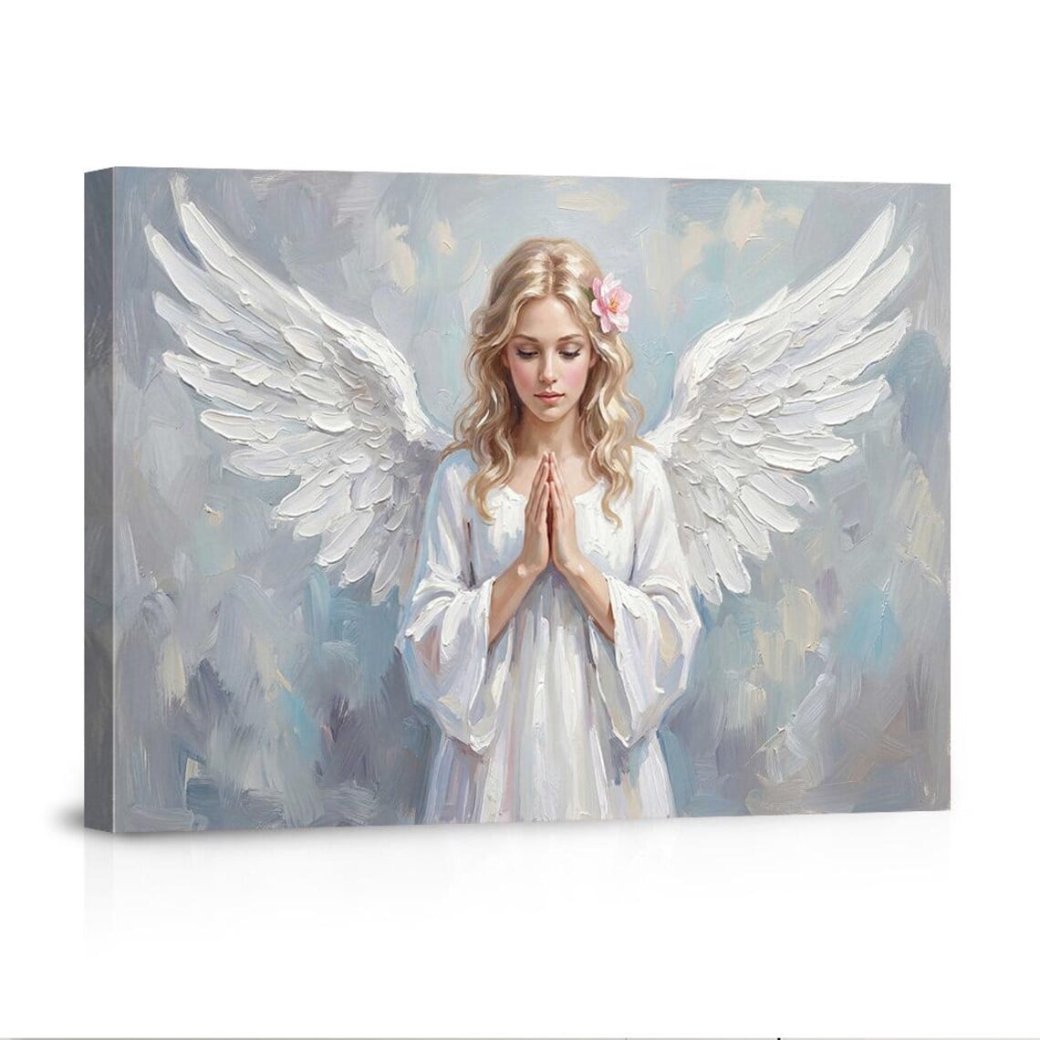 Angel Serene Aesthetic Religious Spiritual Home Praying Canvas ...