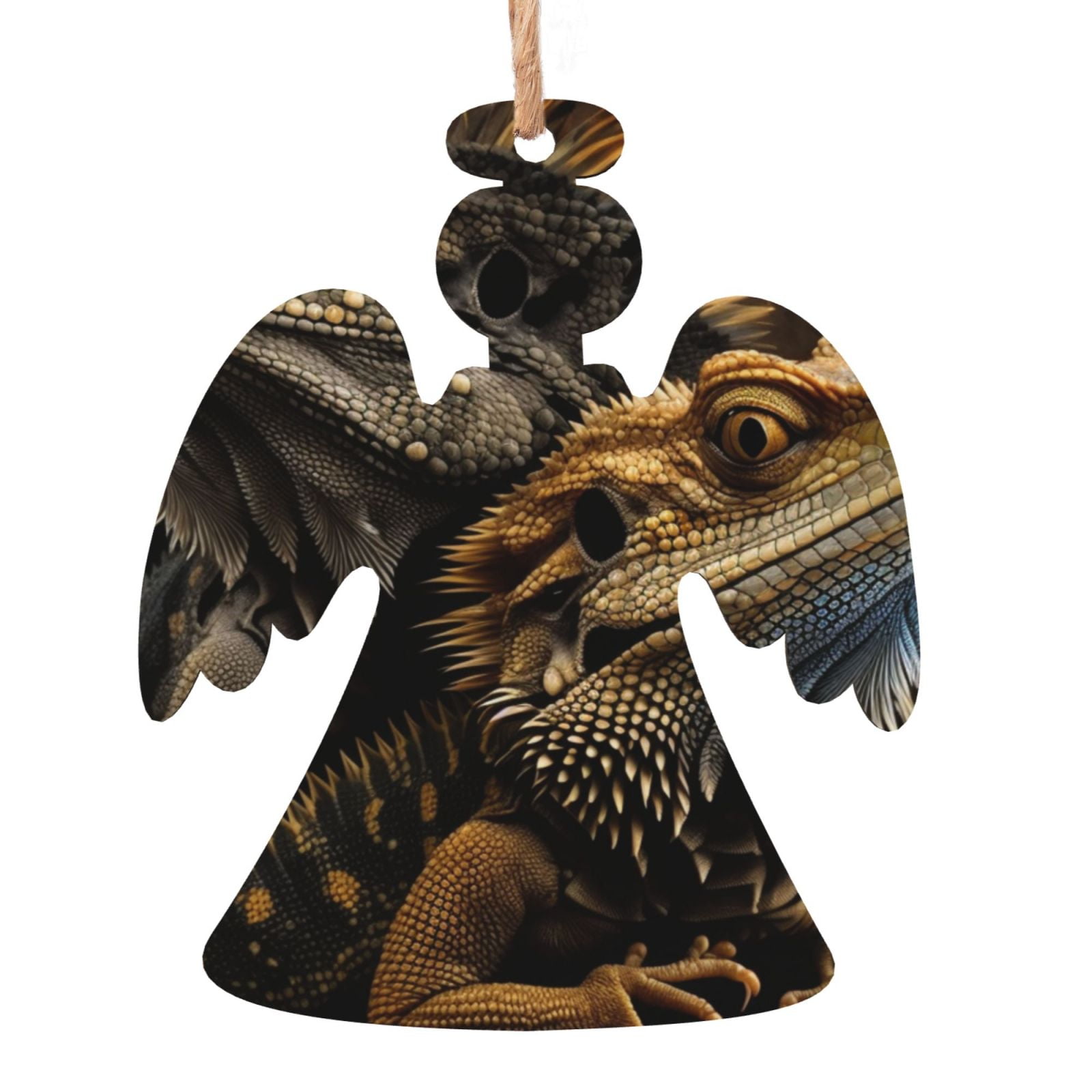 Angel Shape Christmas Tree Decoration Wooden Xmas Hanging Ornaments 6 ...