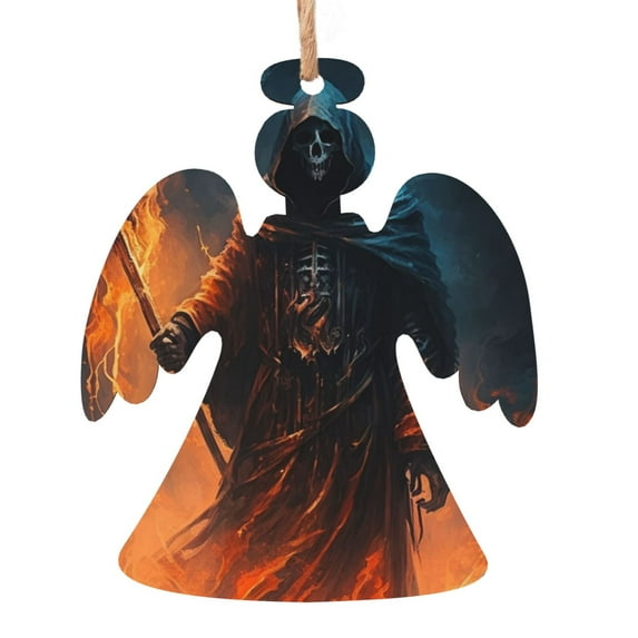 Angel Shape Christmas Tree Decoration Wooden Xmas Hanging Ornaments 6 ...