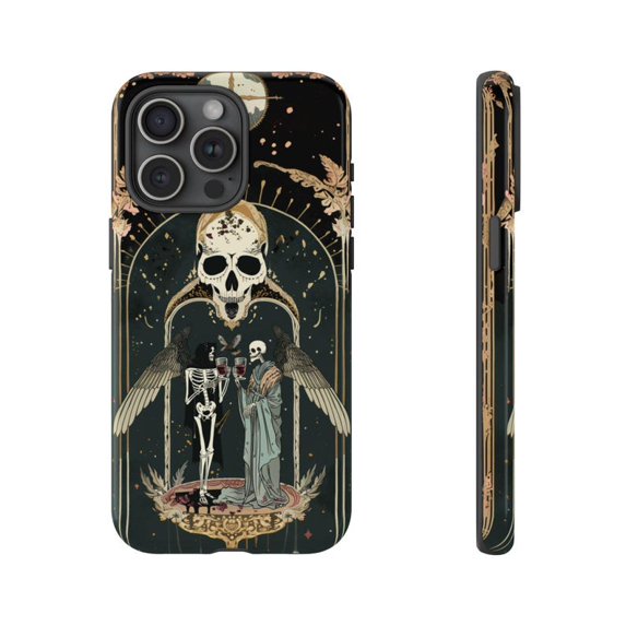 Angel Skeleton Gothic Fantasy Artwork Phone Case Dark Wine Theme with ...