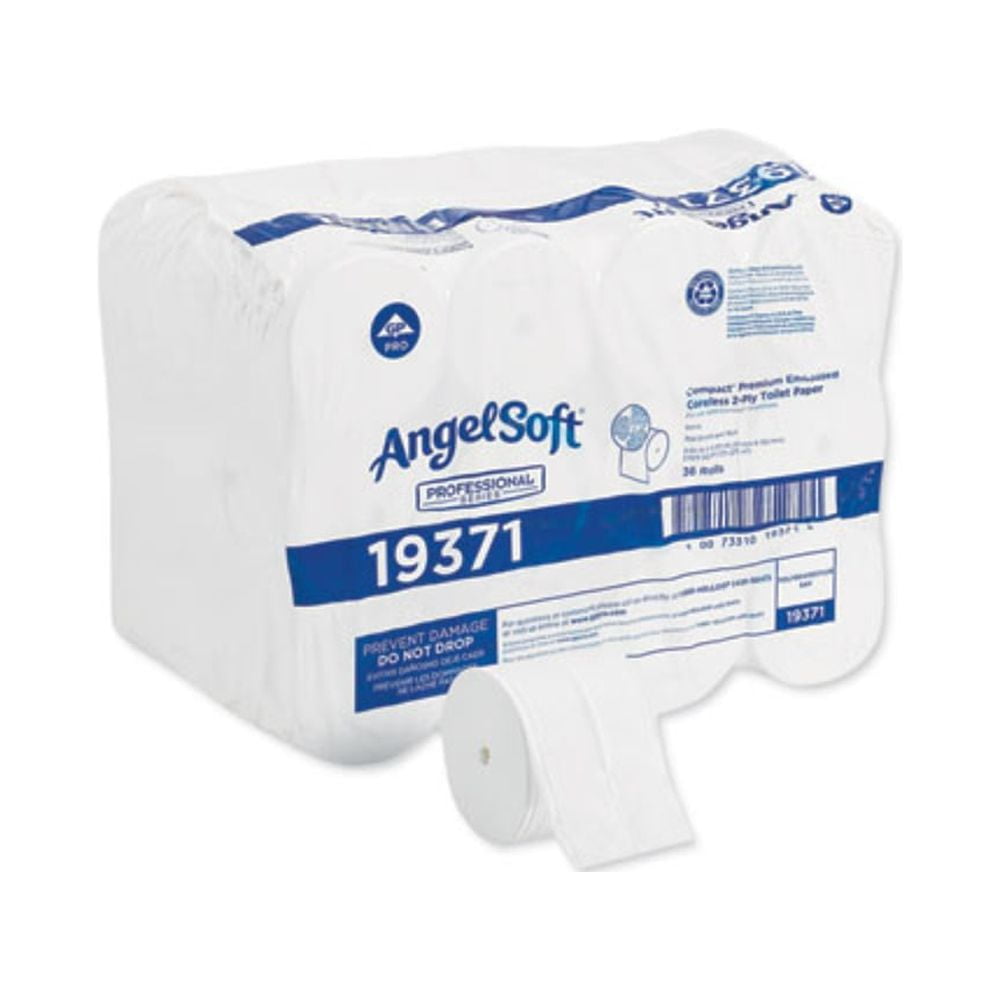 Angel Soft ps® Compact® Coreless 2-Ply Premium Embossed Bathroom Tissue, 750 Sheets Per Roll ...
