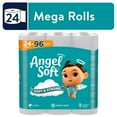Angel Soft Toilet Paper, 24 Mega Rolls, 2-Ply, Flushable, Septic Safe ...