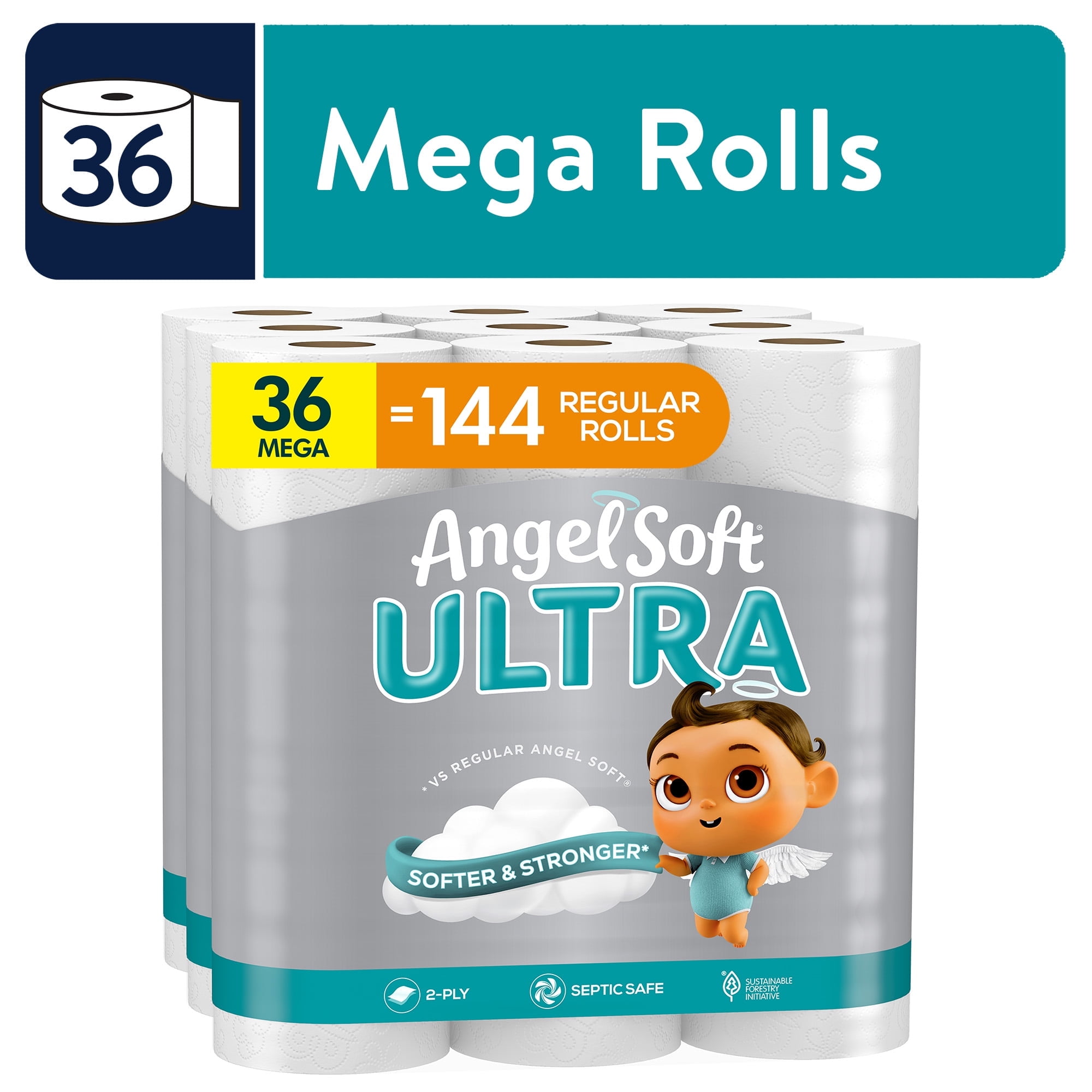 Angel Soft Ultra 2-Ply Toilet Paper, 36 Rolls, 6 Pack - Walmart.com