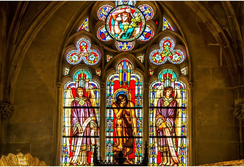 Angel Stained Glass Window Backdrop Vintage Church Stained Glass ...