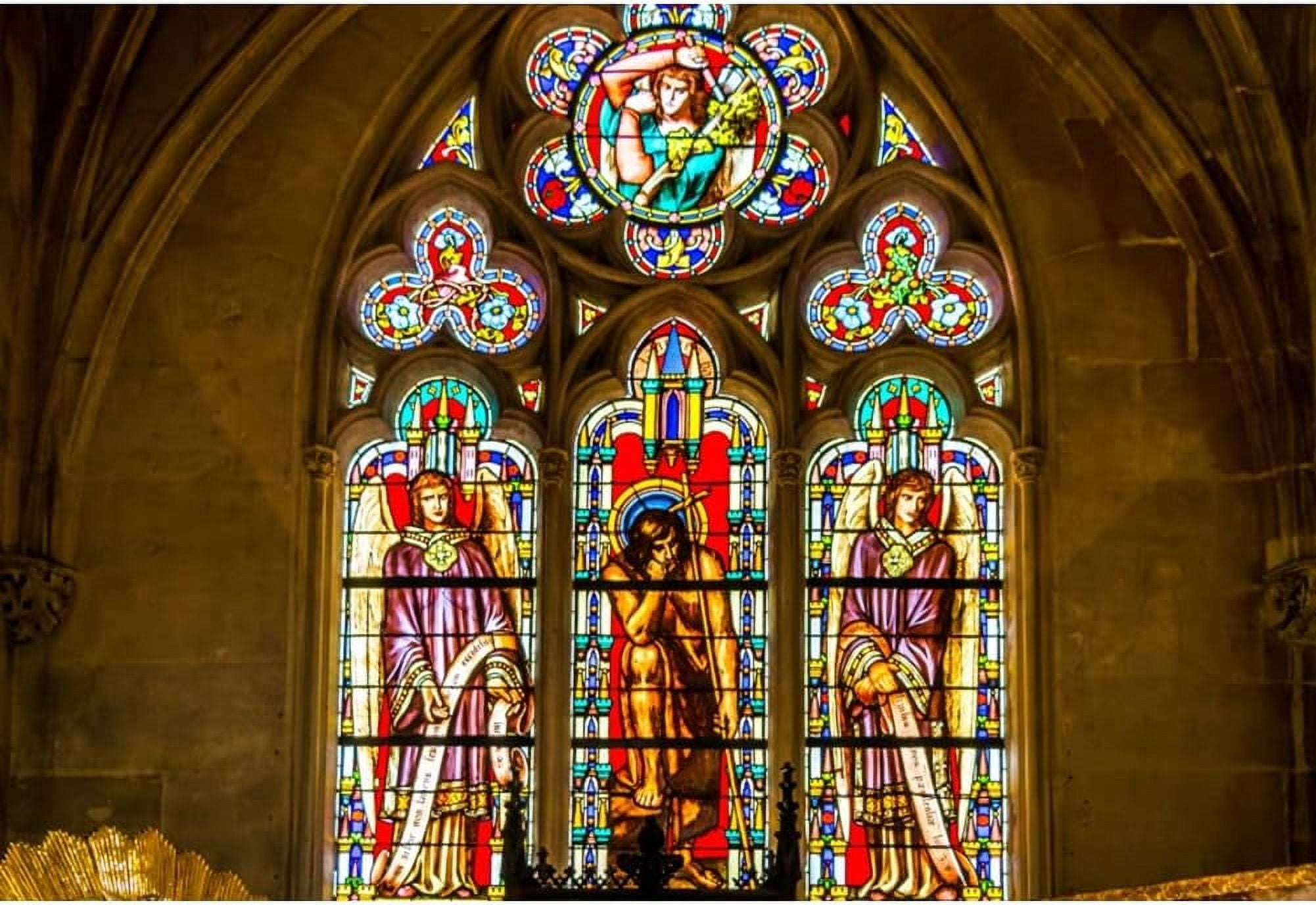 Angel Stained Glass Window Backdrop Vintage Church Stained Glass ...