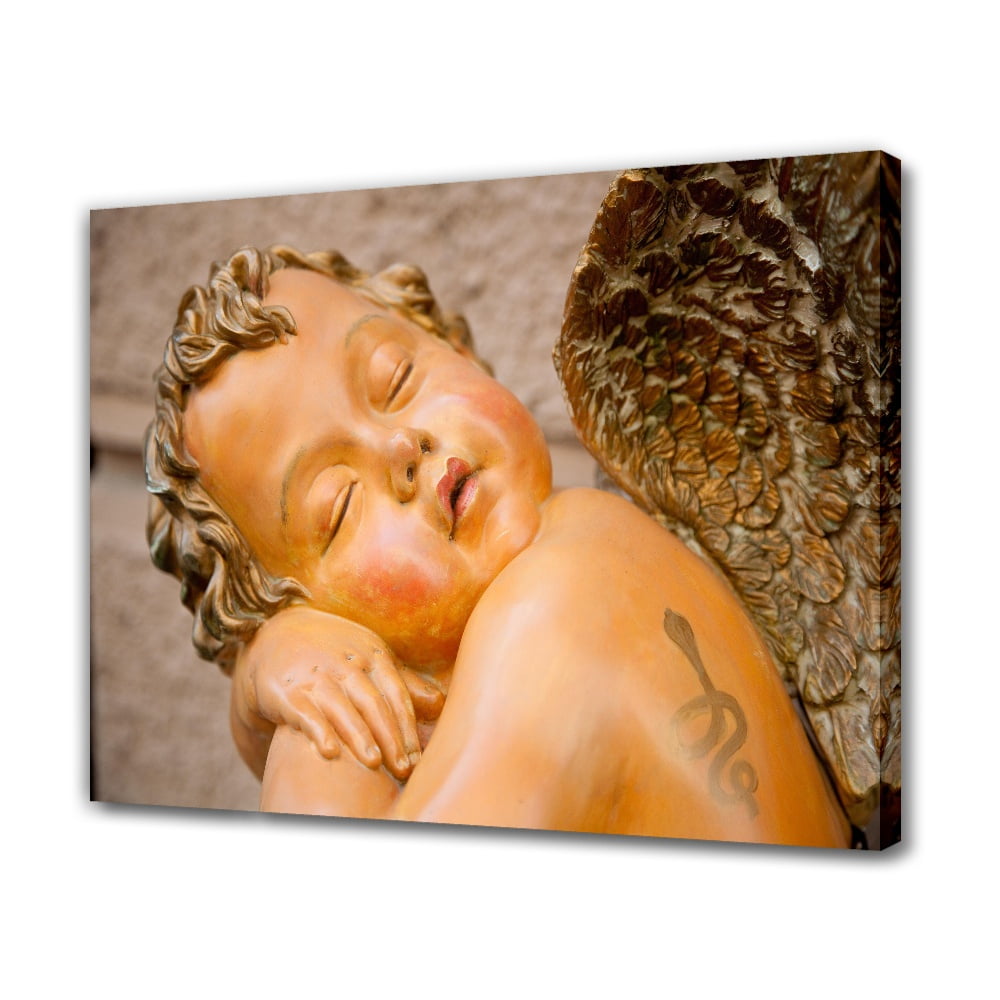 Angel Statue Cherub Canvas Poster Bedroom Decor Sports Landscape Office ...