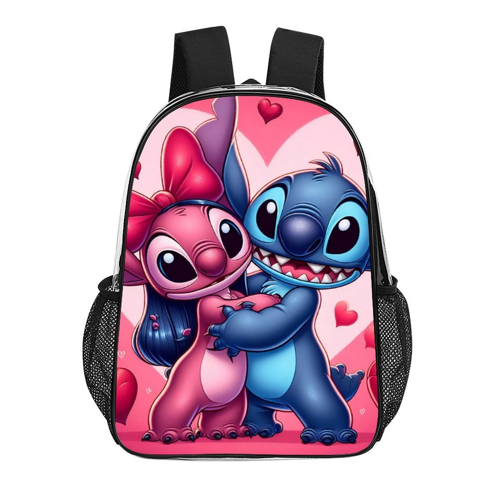 Angel And Stitch Angel Heart Kisses 17 Inch Clear Backpack Large ...