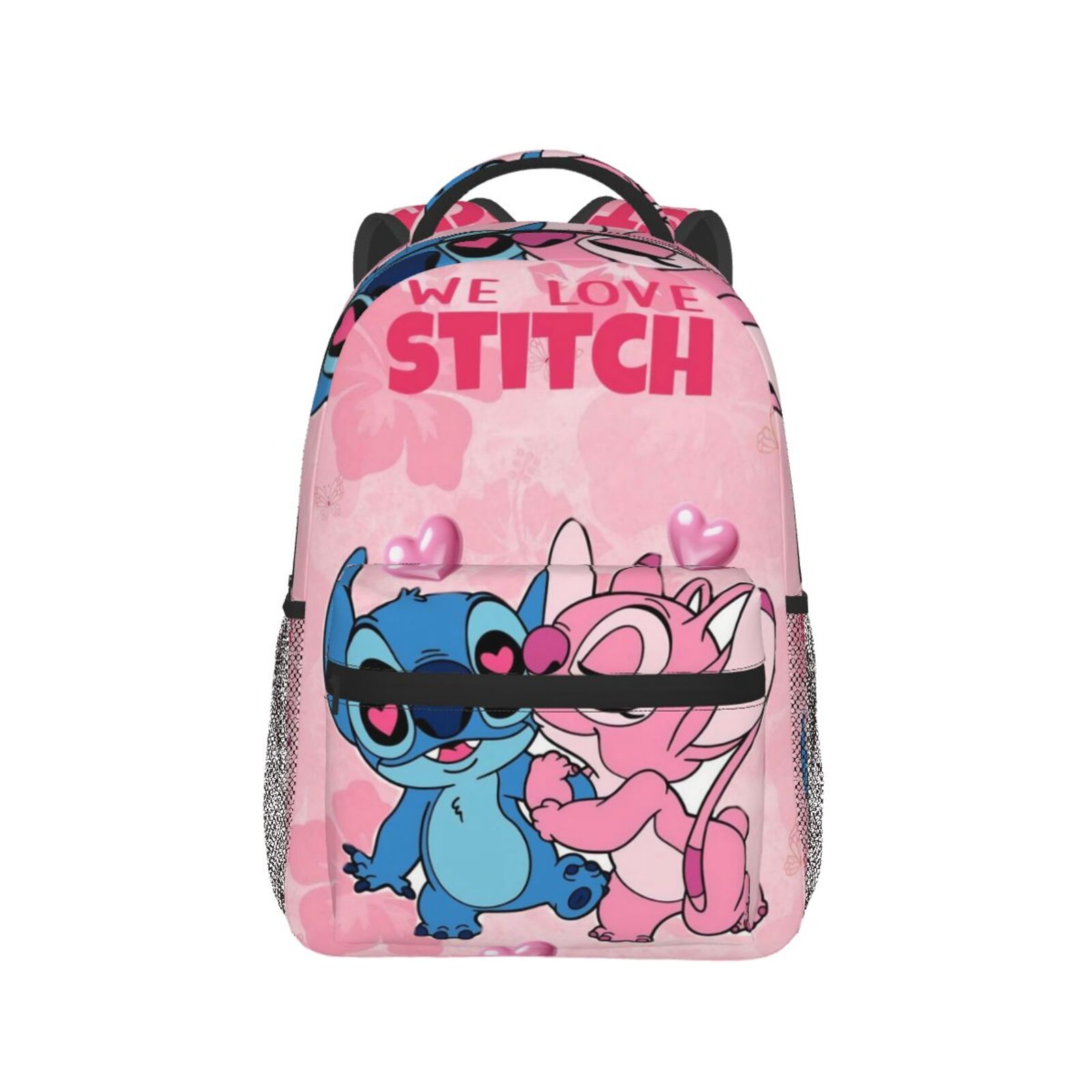 Angel & Stitch Backpack,Fabric & PVC Backpack with Reinforced Strap for ...