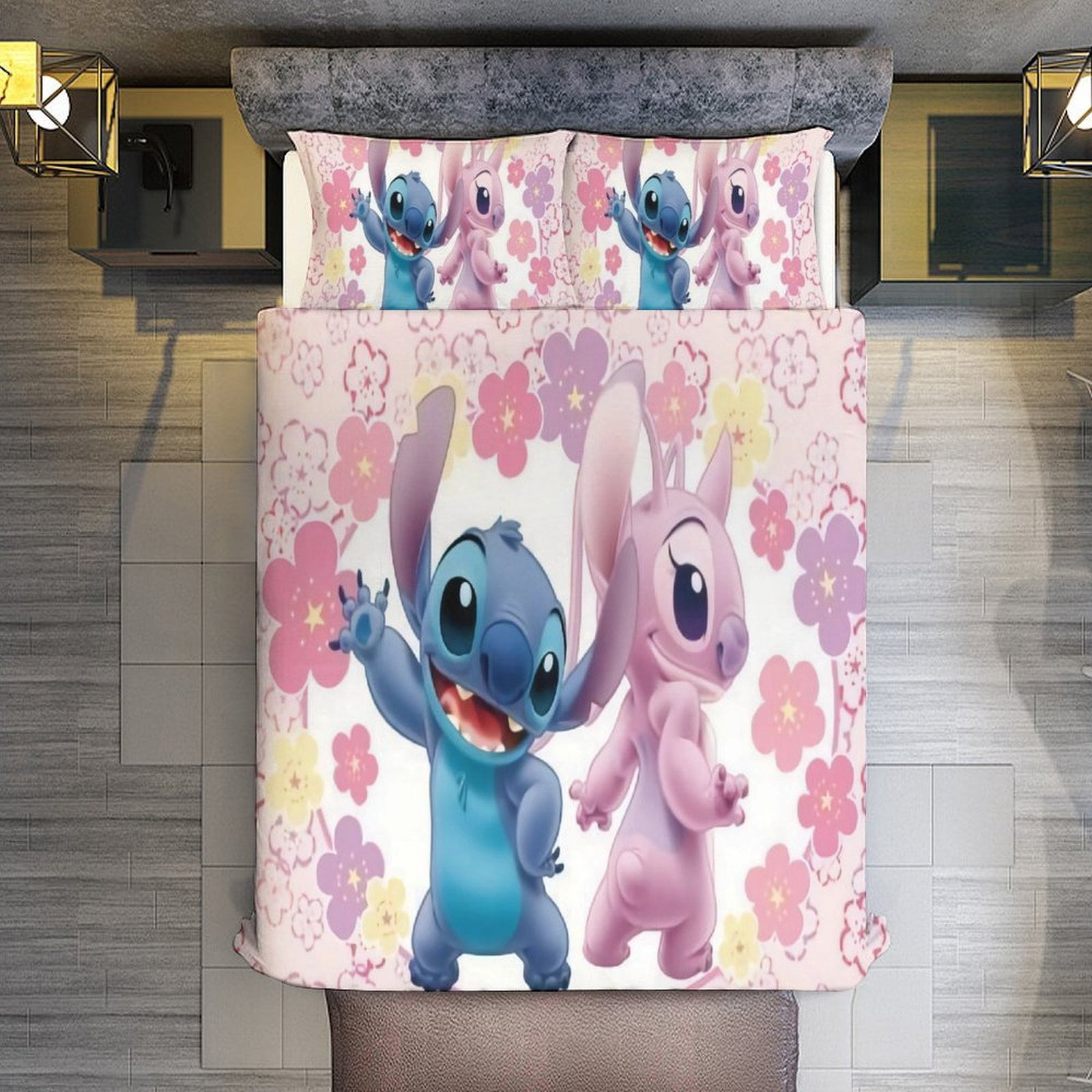 Angel & Stitch Bedding Duvet Cover Queen Size for Kids and Adults-Bed ...