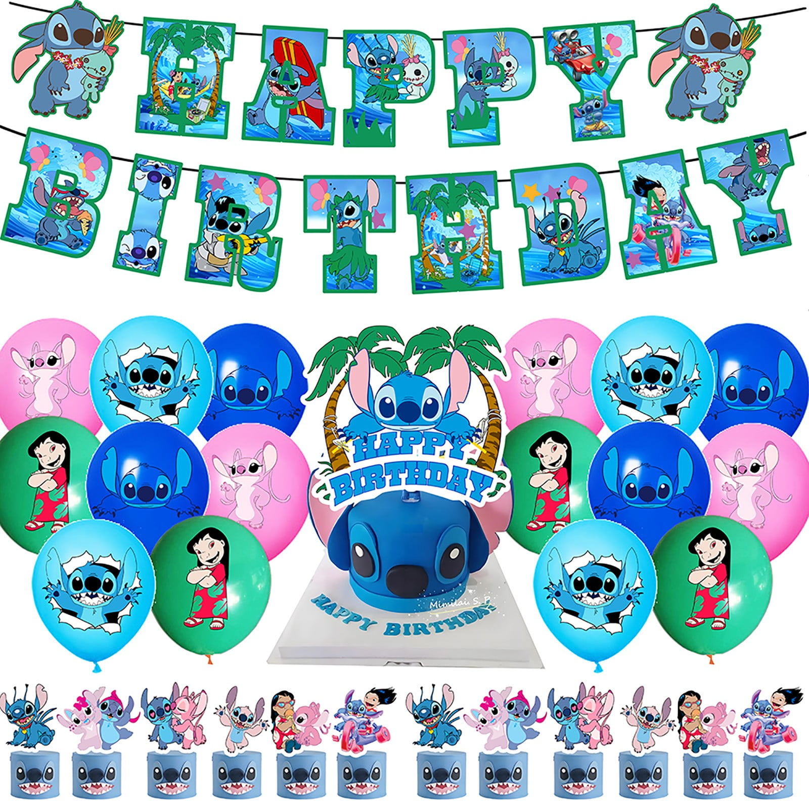 Angel And Stitch Birthday Decorations Stitch Gifts For Girls Garland ...