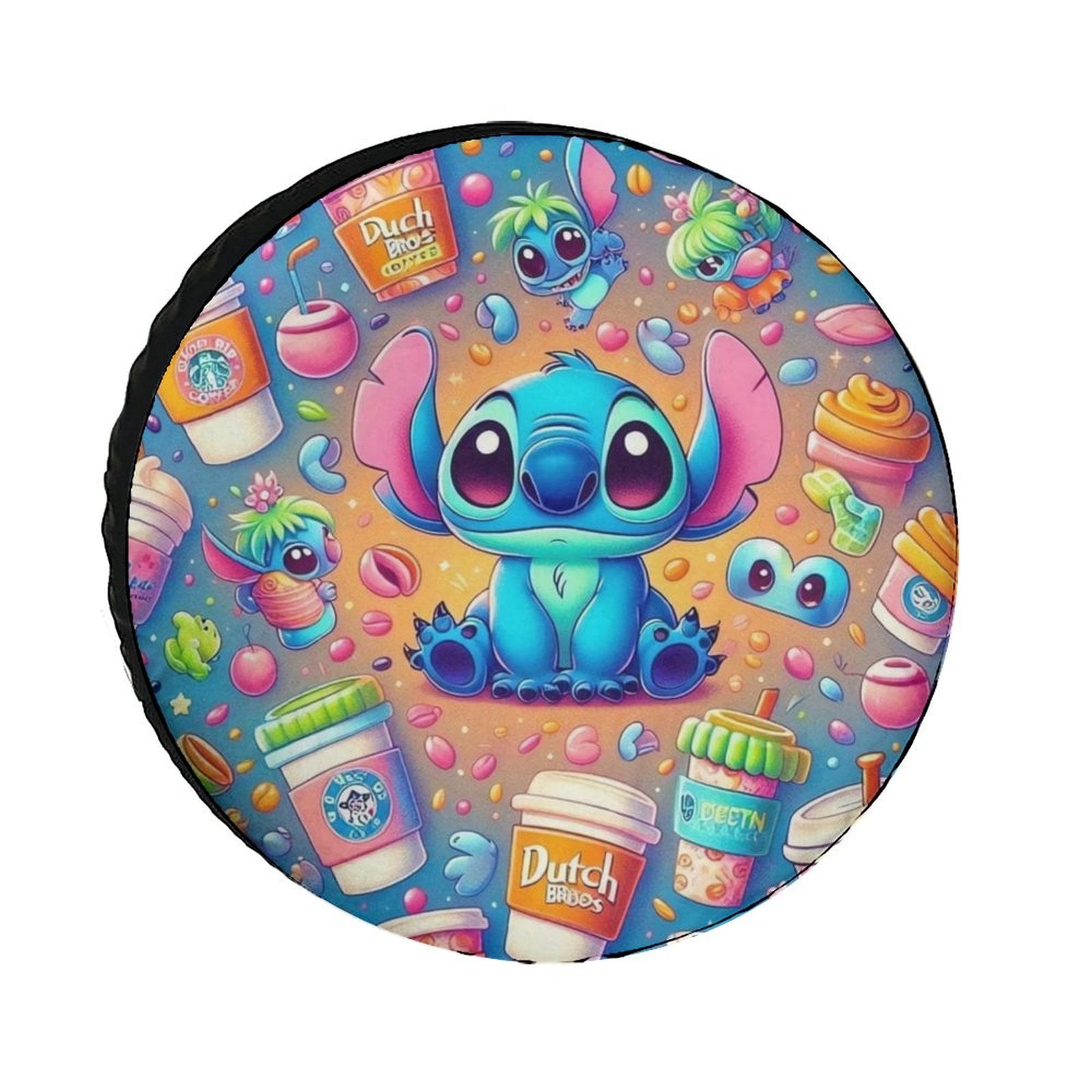 Angel And Stitch Coffee 3 Waterproof Oxford Tire Covers, Spare Wheel ...