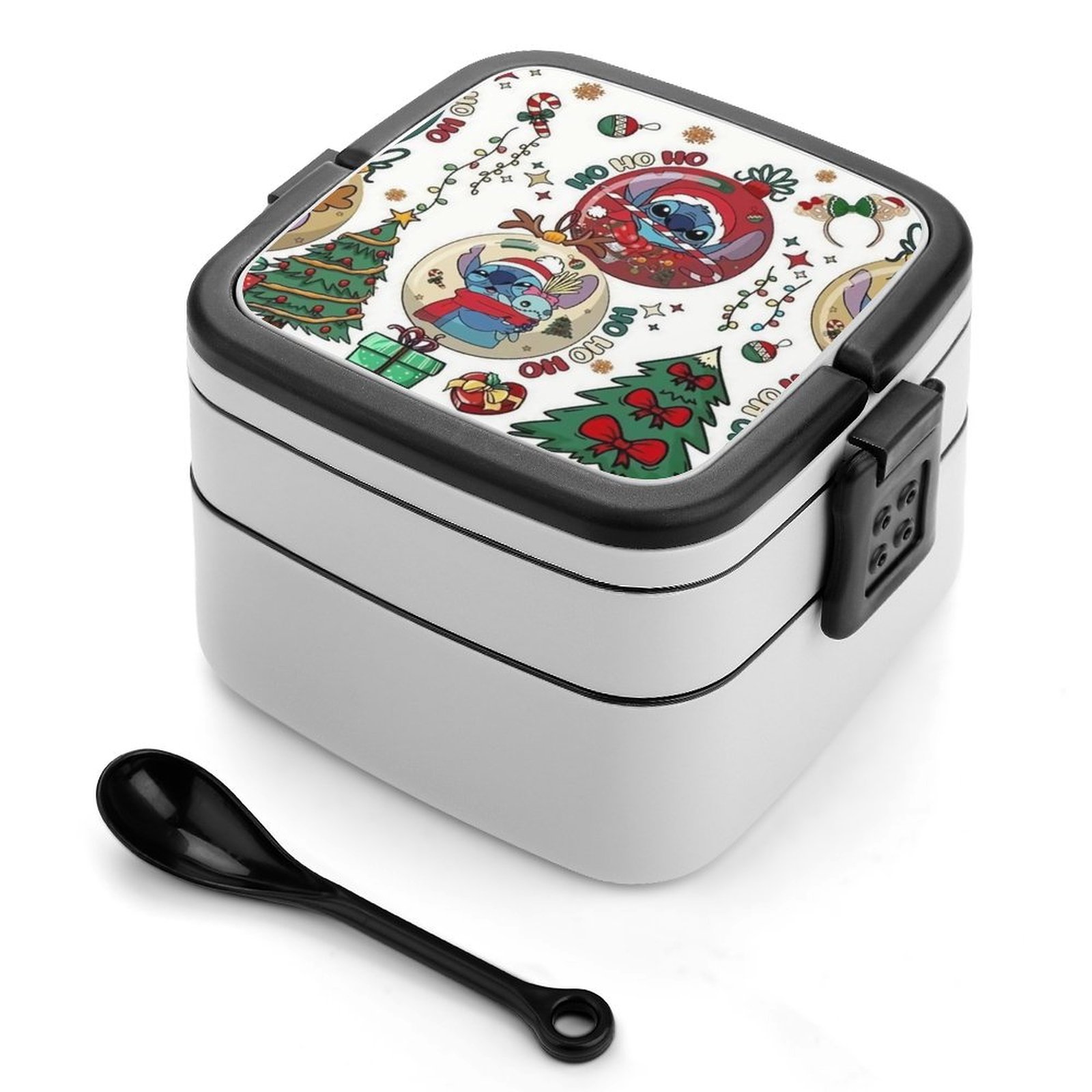 Angel And Stitch Coffee Reusable Bento Boxes Lunch Box Double Layer ...