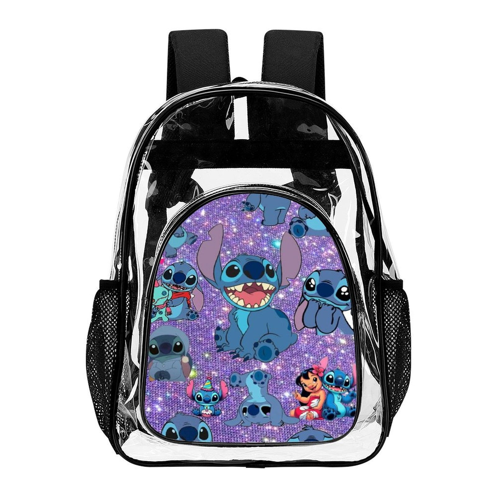 Angel And Stitch Sequins Clear Backpack Transparent Heavy Duty Bookbag ...