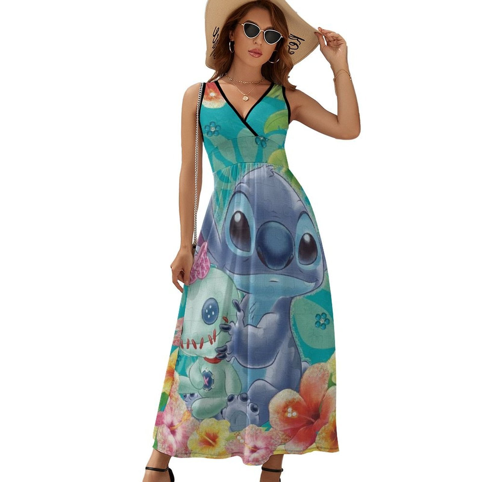 Angel & Stitch44 Women's Casual Summer Tank Dress V Neck Sleeveless ...