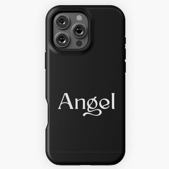 Angel Text Simple Aesthetic Design Phone Case for iPhone 16 15 14 13 12 ...