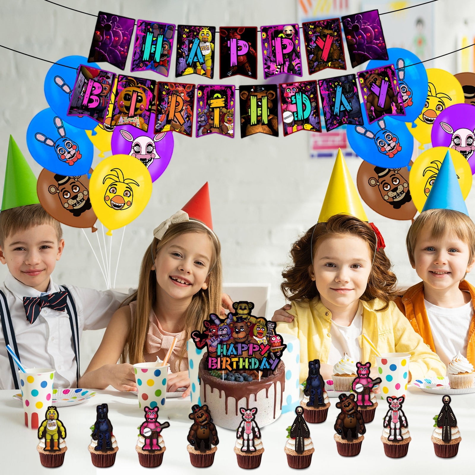 Angel Theme Birthday Party Decorations Kit with Balloons, Cake Topper ...