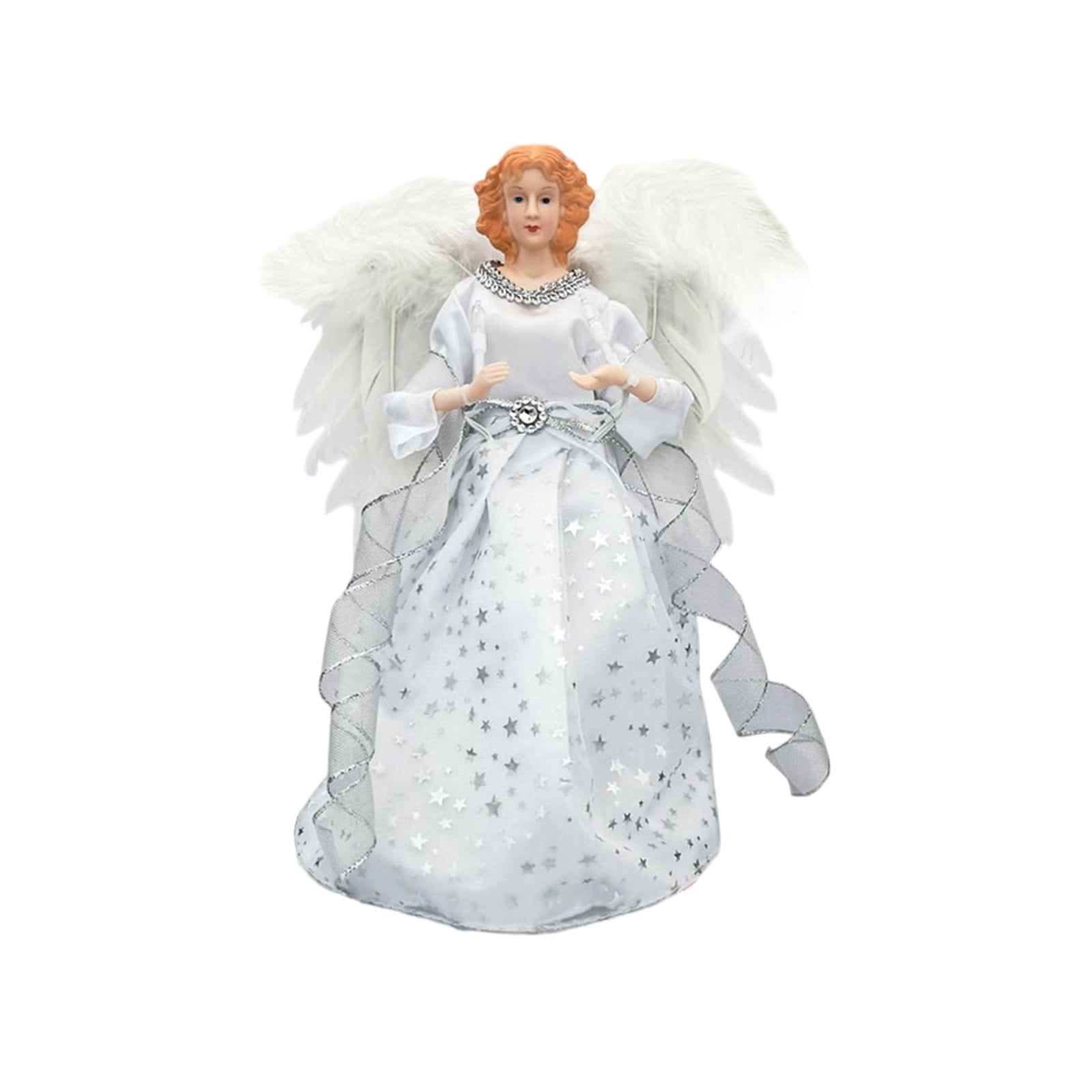 Angel Treetop Figurine Angel Christmas Tree Topper with White Feather ...