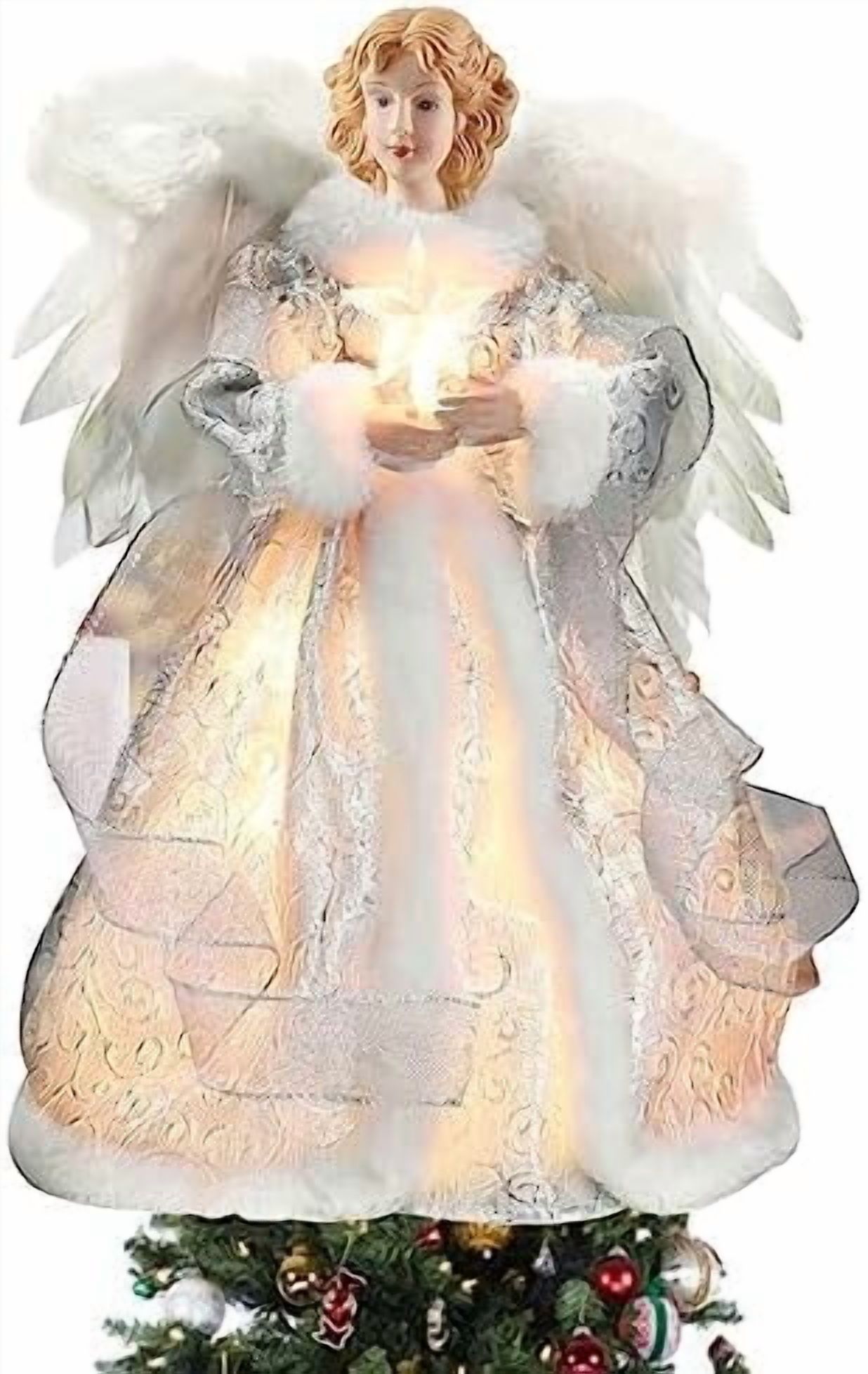 Angel Treetop Figurine, Christmas Angel Tree Top Star LED Angel ...