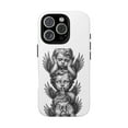 Angel Trio Phone Case Gothic Black White Art for iPhone 17 11 12 13 14 ...