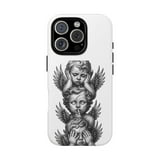 Angel Trio Phone Case Gothic Black White Art for iPhone 17 11 12 13 14 ...