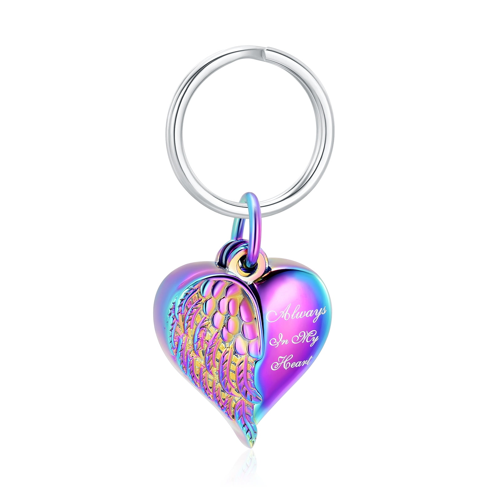 Angel Wing Cremation Keychain for Ashes Holder - Always in My Heart Urn ...