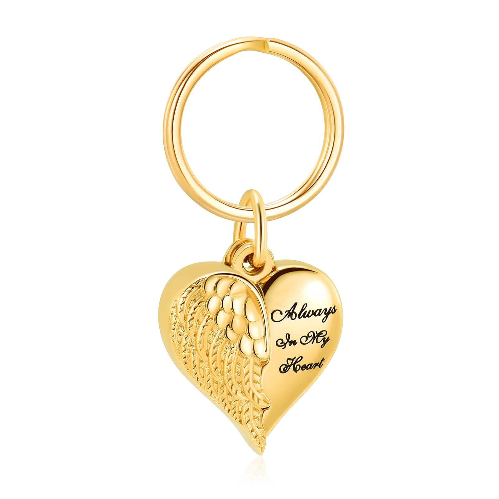 Angel Wing Cremation Keychain for Ashes Holder - Always in My Heart Urn ...