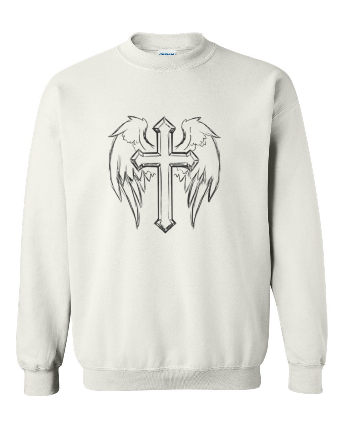 Angel Wing Cross With Abstract Vintage Faith-Inspired Style Sweatshirt ...