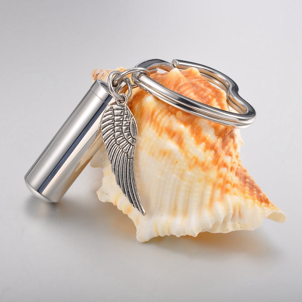 Angel Wing Cylinder Cremation Jewelry Keepsake Ashes Stainless Steel ...